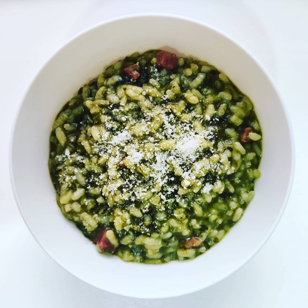 Risotto de espinacas y jamón serrano - Yolanda nutricionista en Madrid