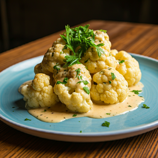 Coliflor con salsa de queso cottage - Yolanda nutricionista en Madrid